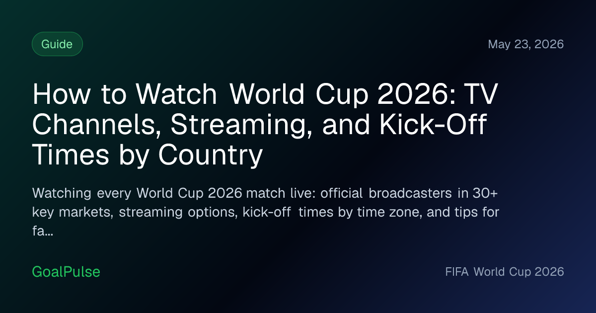 How to Watch World Cup 2026 | GoalPulse